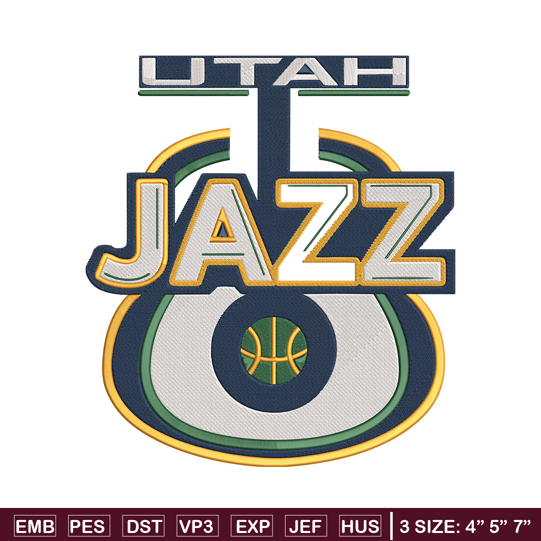 Utah Jazz logo embroidery design, NBA embroidery,Sport embro | Inspire ...
