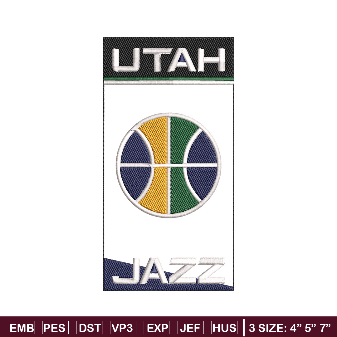 Utah Jazz logo embroidery design,NBA embroidery, Sport embro | Inspire ...