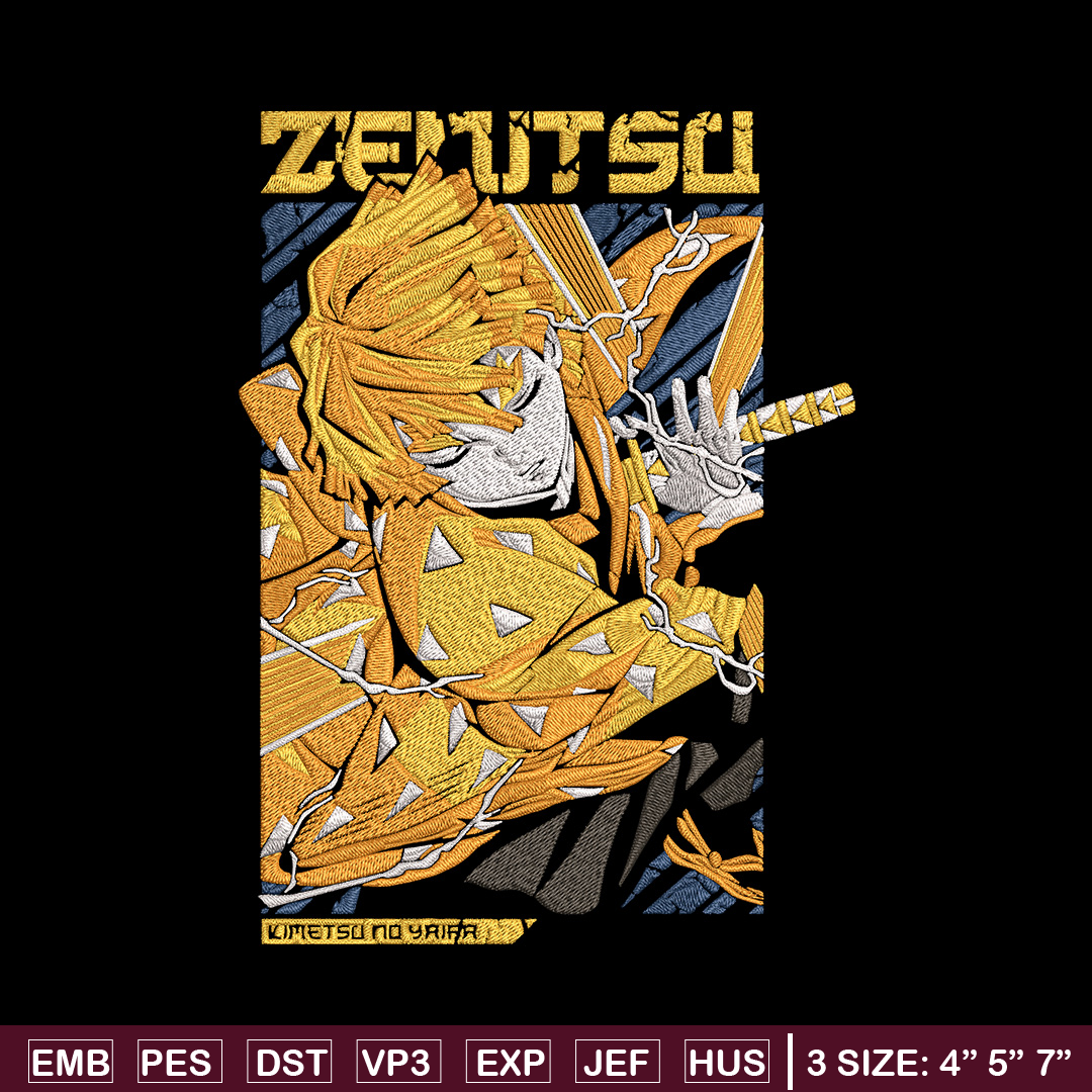 Zenitsu poster Embroidery Design, Demon slayer Embroidery, E | Inspire ...