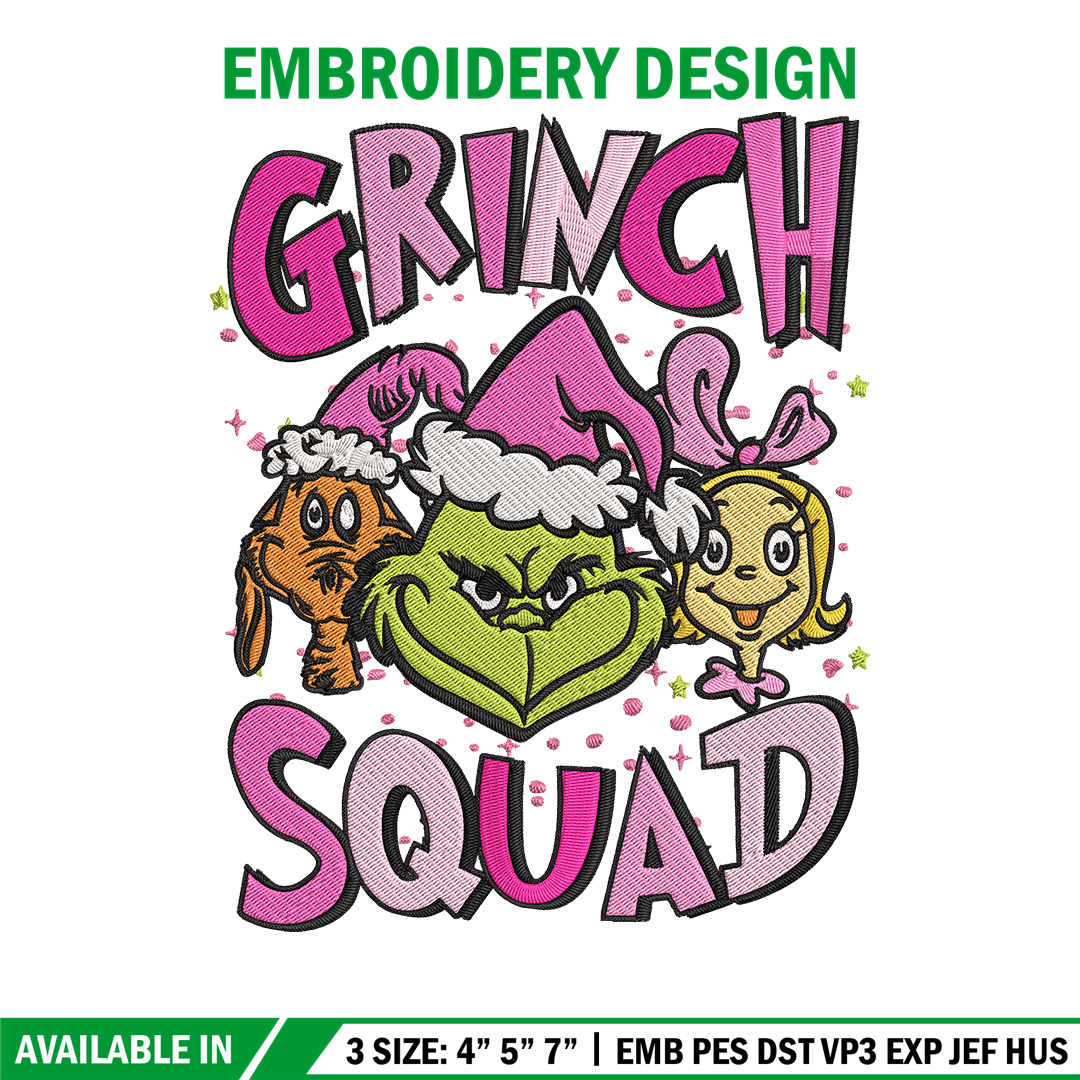 Grinch squad Embroidery Design, Grinch Embroidery, Embroider - Inspire ...