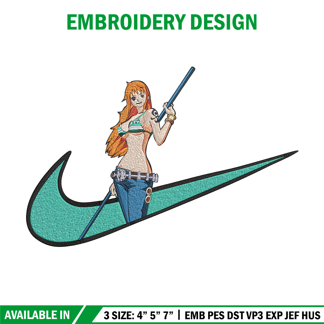 Nami x nike Embroidery Design, One piece Embroidery, Embroid | Inspire ...
