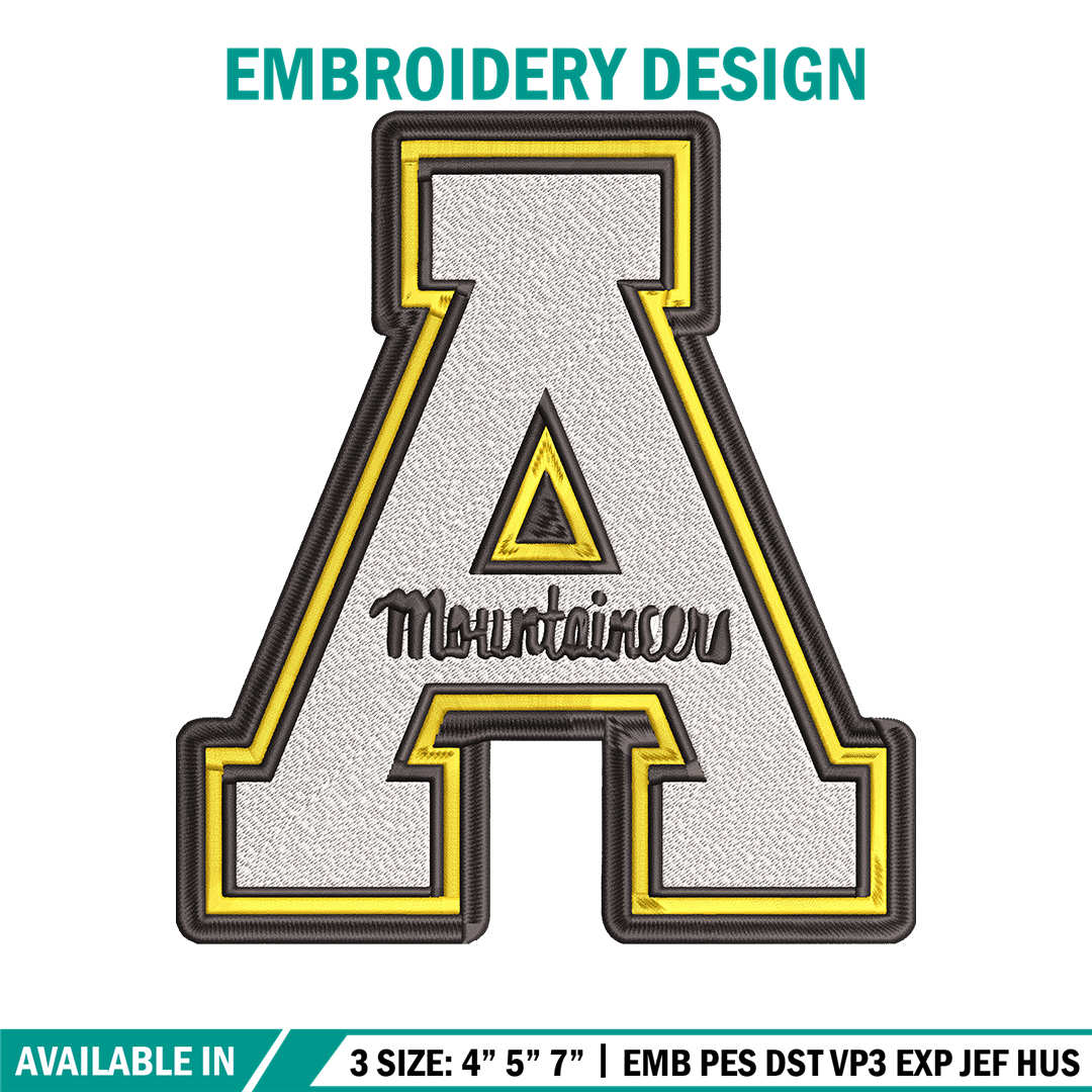Appalachian State logo embroidery design, NCAA embroidery, S | Inspire ...
