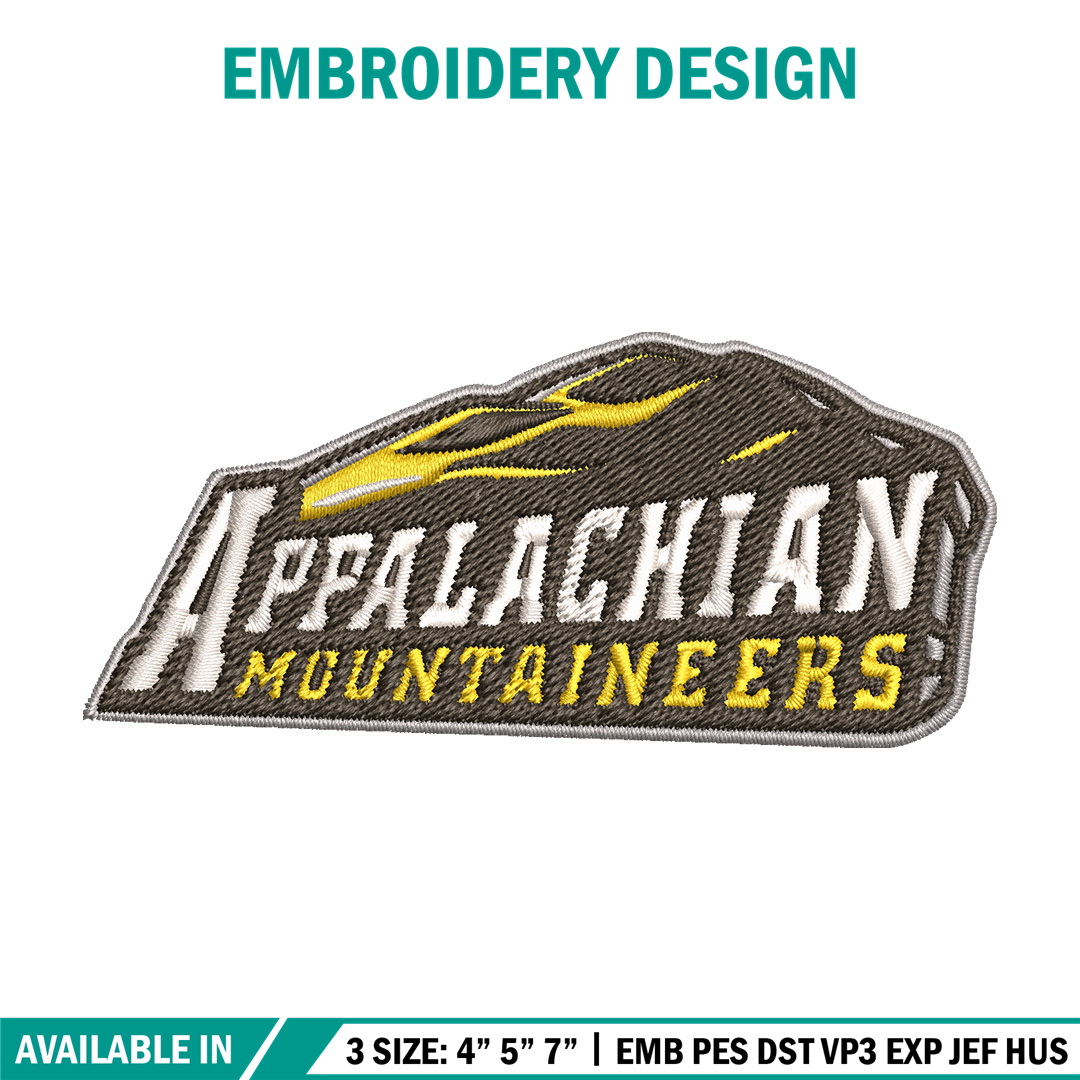 Appalachian State logo embroidery design, NCAA embroidery,Sp | Inspire ...