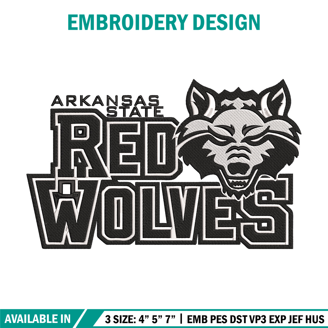 Arkansas State logo embroidery design, NCAA embroidery, Spor | Inspire ...