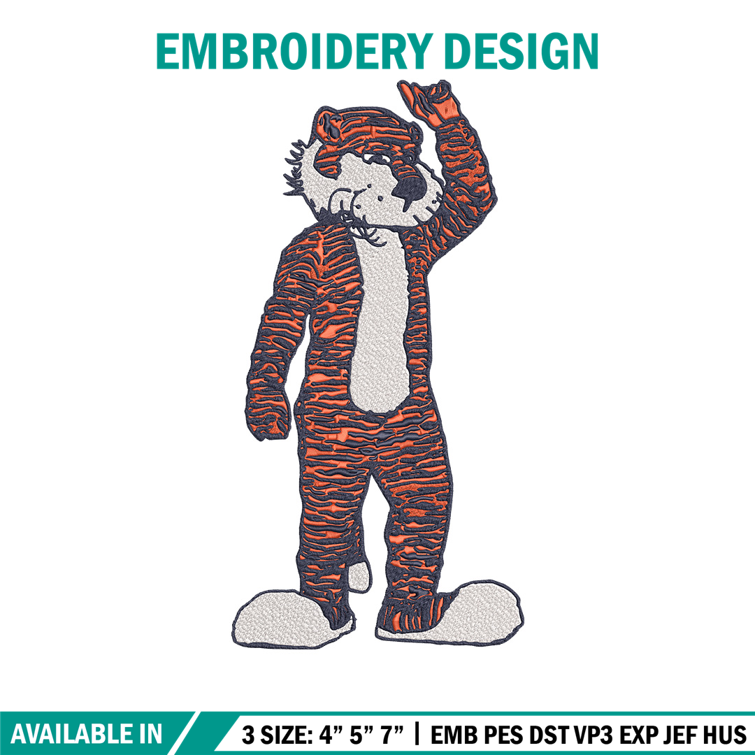 Auburn Tigers mascot embroidery design,NCAA embroidery,Sport | Inspire ...