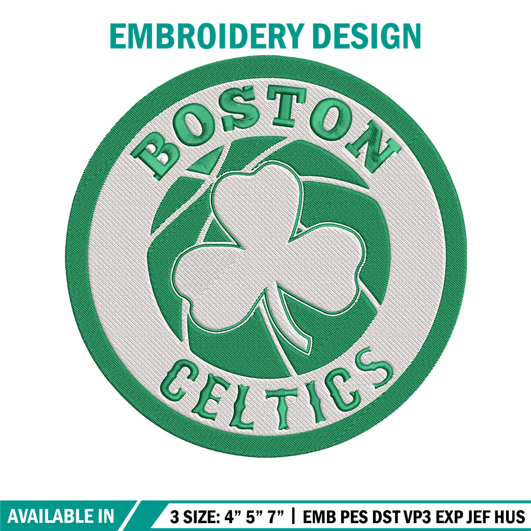 Boston Celtics logo embroidery design,NBA embroidery, Sport | Inspire ...