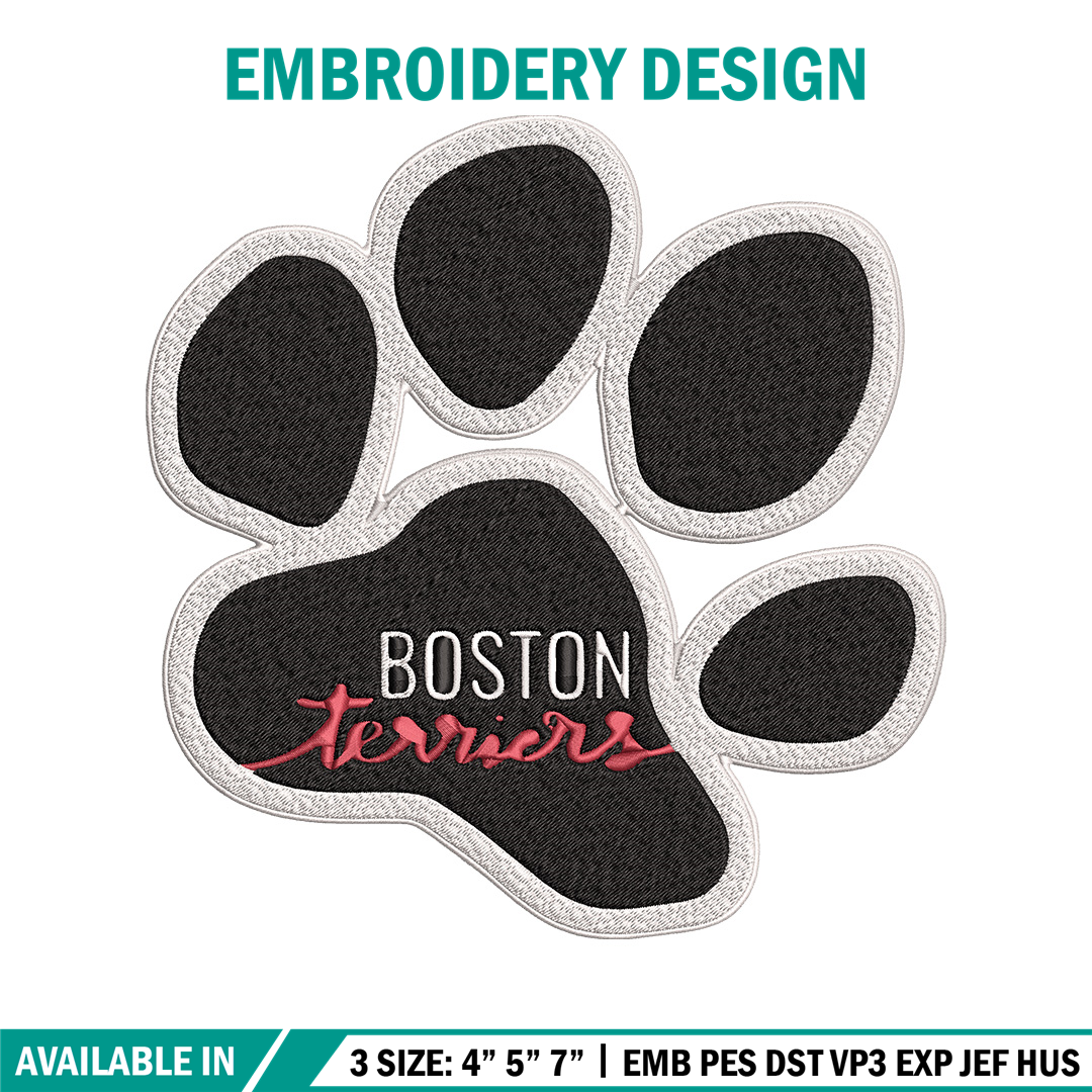 Boston Terrier logo embroidery design, NCAA embroidery,Sport | Inspire ...