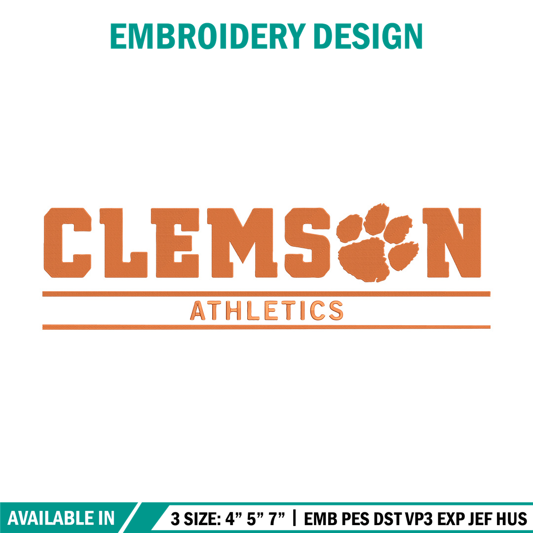 Clemson University logo embroidery design, NCAA embroidery, | Inspire ...