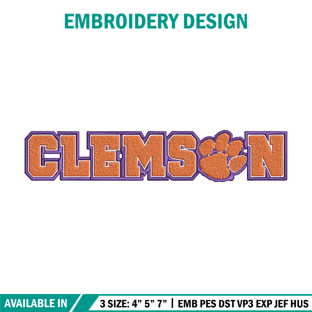 Clemson University logo embroidery design,NCAA embroidery, S | Inspire ...