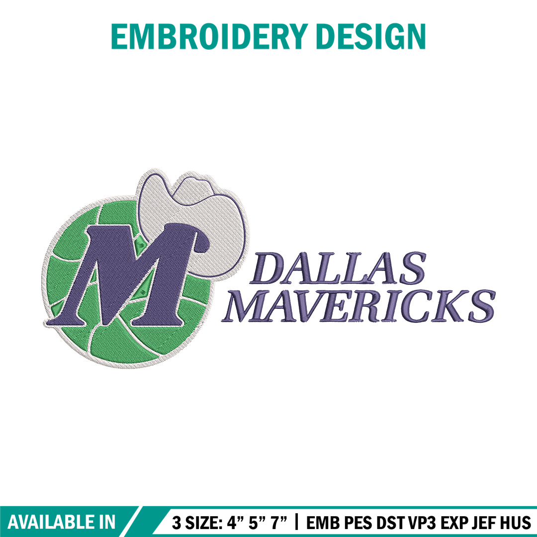Dallas Mavericks logo embroidery design, NBA embroidery, Spo | Inspire ...