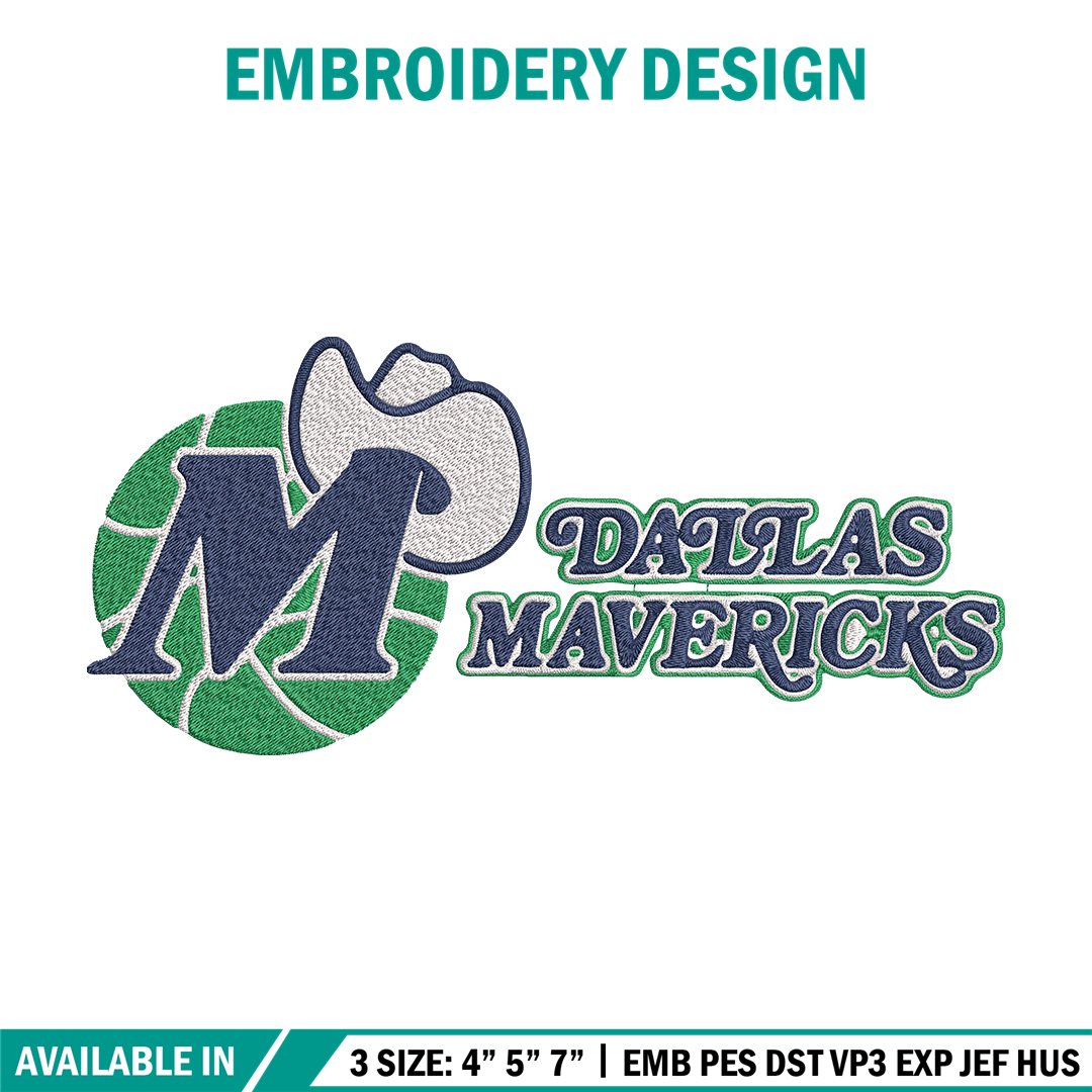 Dallas Mavericks logo embroidery design, NBA embroidery, Spo | Inspire ...