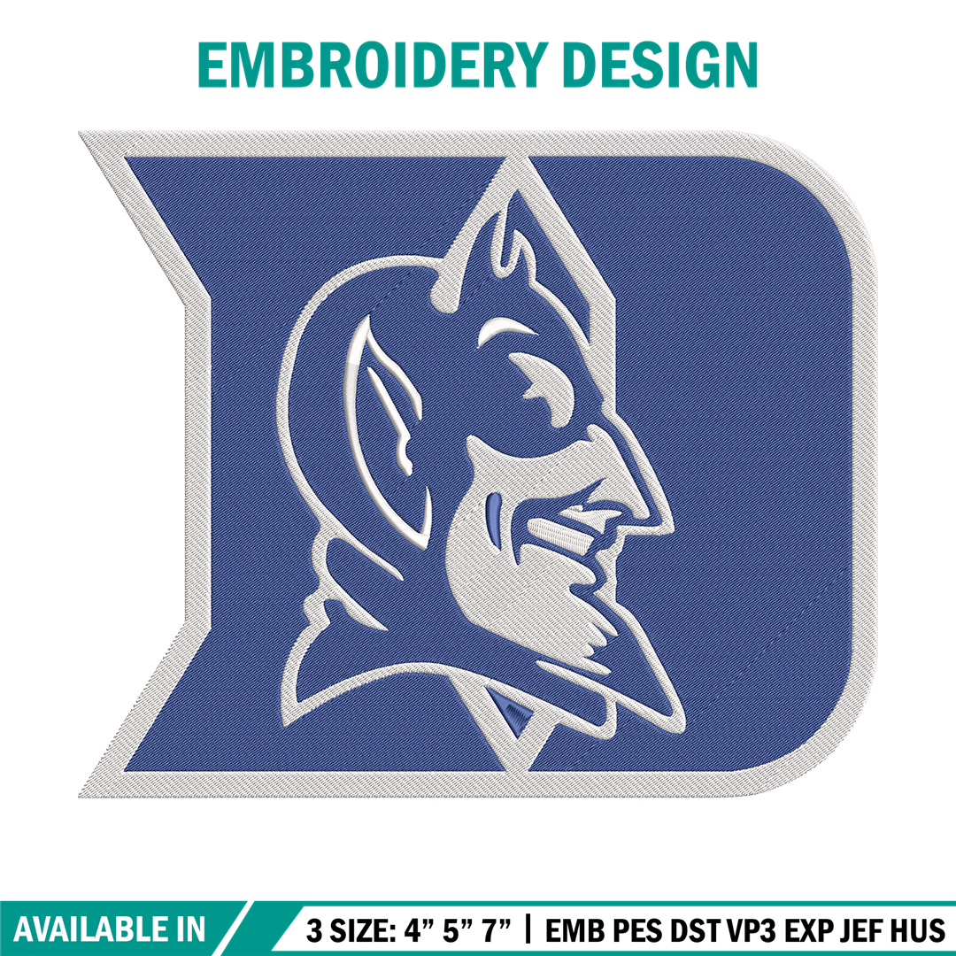 Duke University logo embroidery design, NCAA embroidery,Spor | Inspire ...