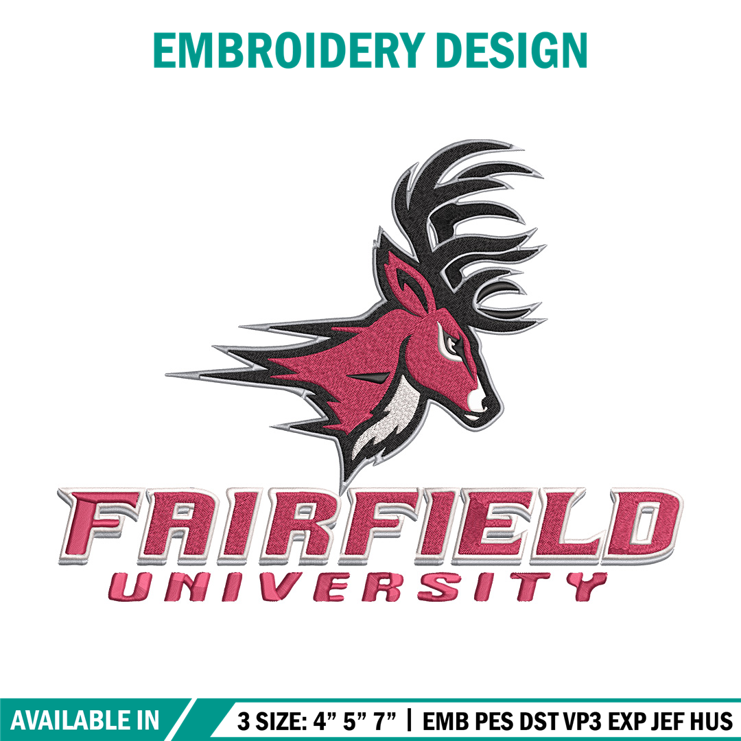 Fairfield University logo embroidery design, NCAA embroidery | Inspire ...