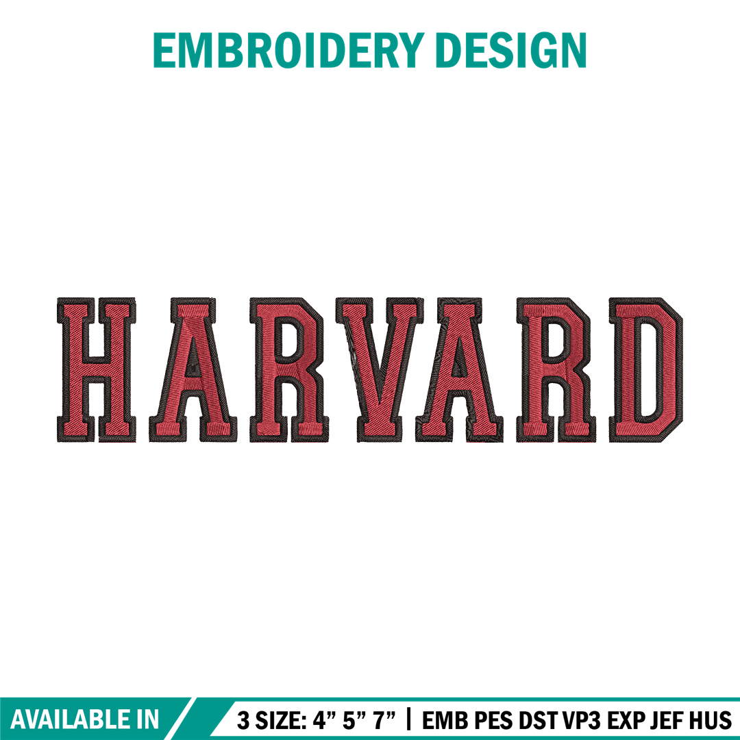 Harvard University logo embroidery design, Sport embroidery, | Inspire ...