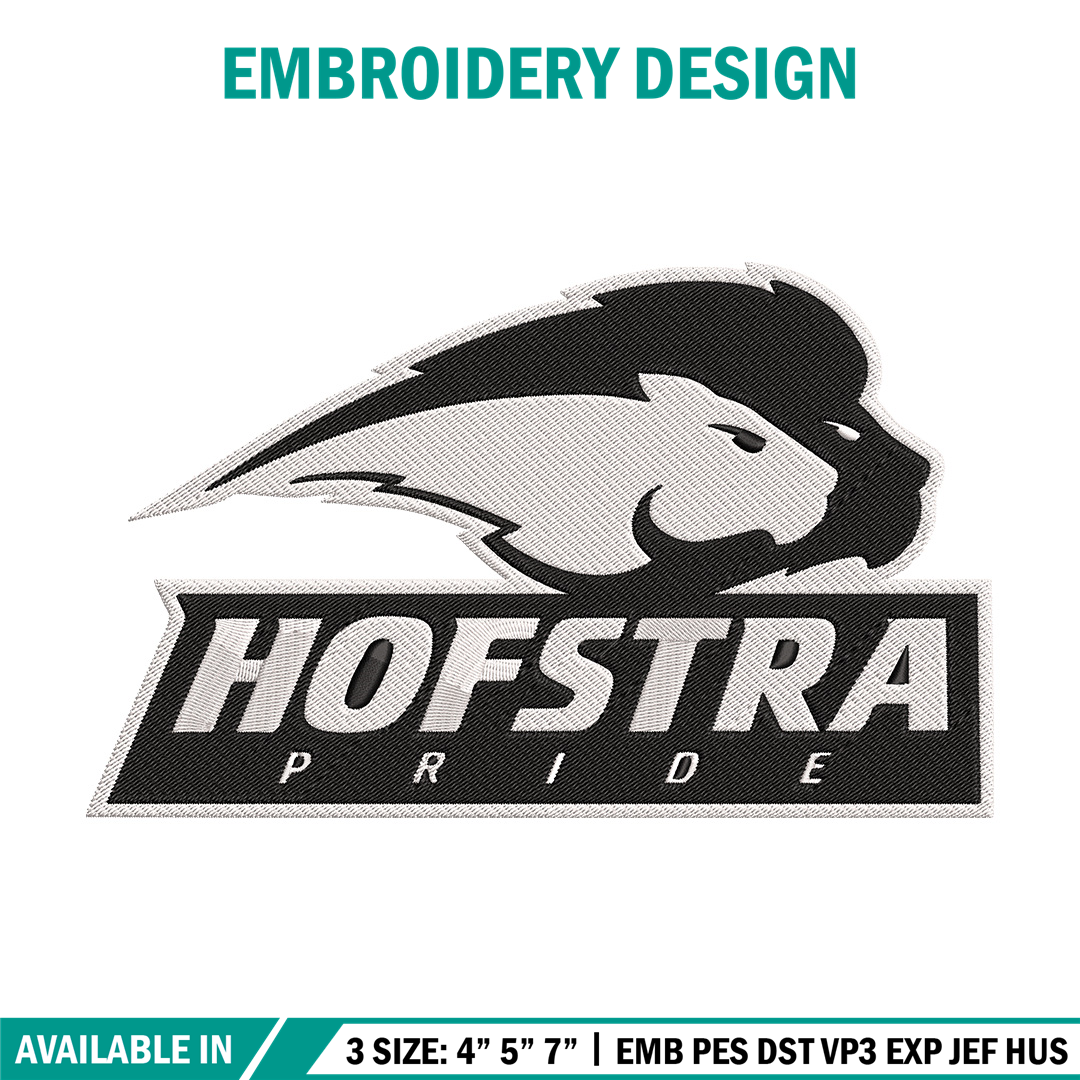 Hofstra University logo embroidery design, NCAA embroidery,S | Inspire ...