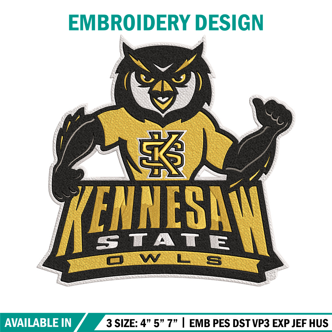 Kennesaw State logo embroidery design, Sport embroidery, log | Inspire ...