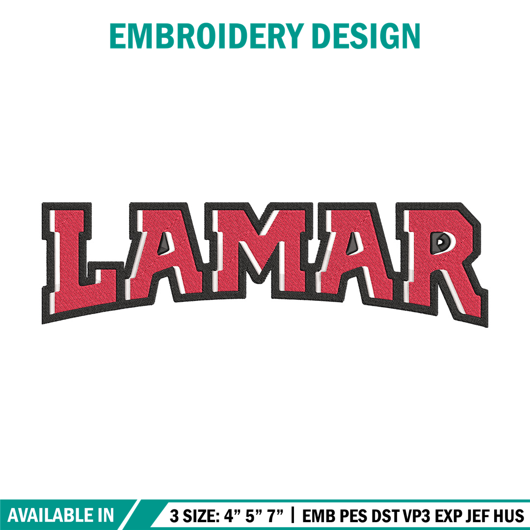 Lamar University logo embroidery design, NCAA embroidery, Em | Inspire ...