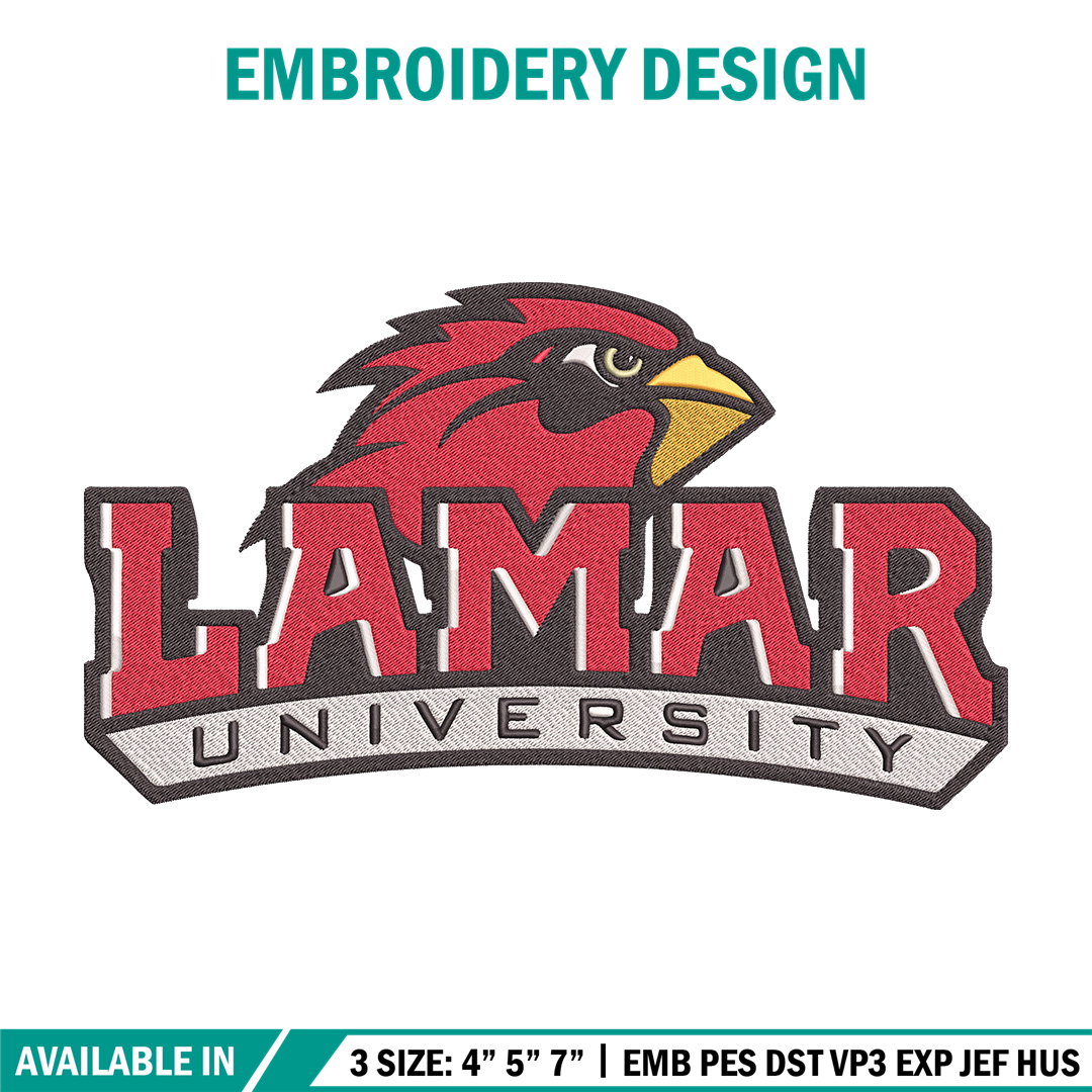 Lamar University logo embroidery design, Sport embroidery, l | Inspire ...