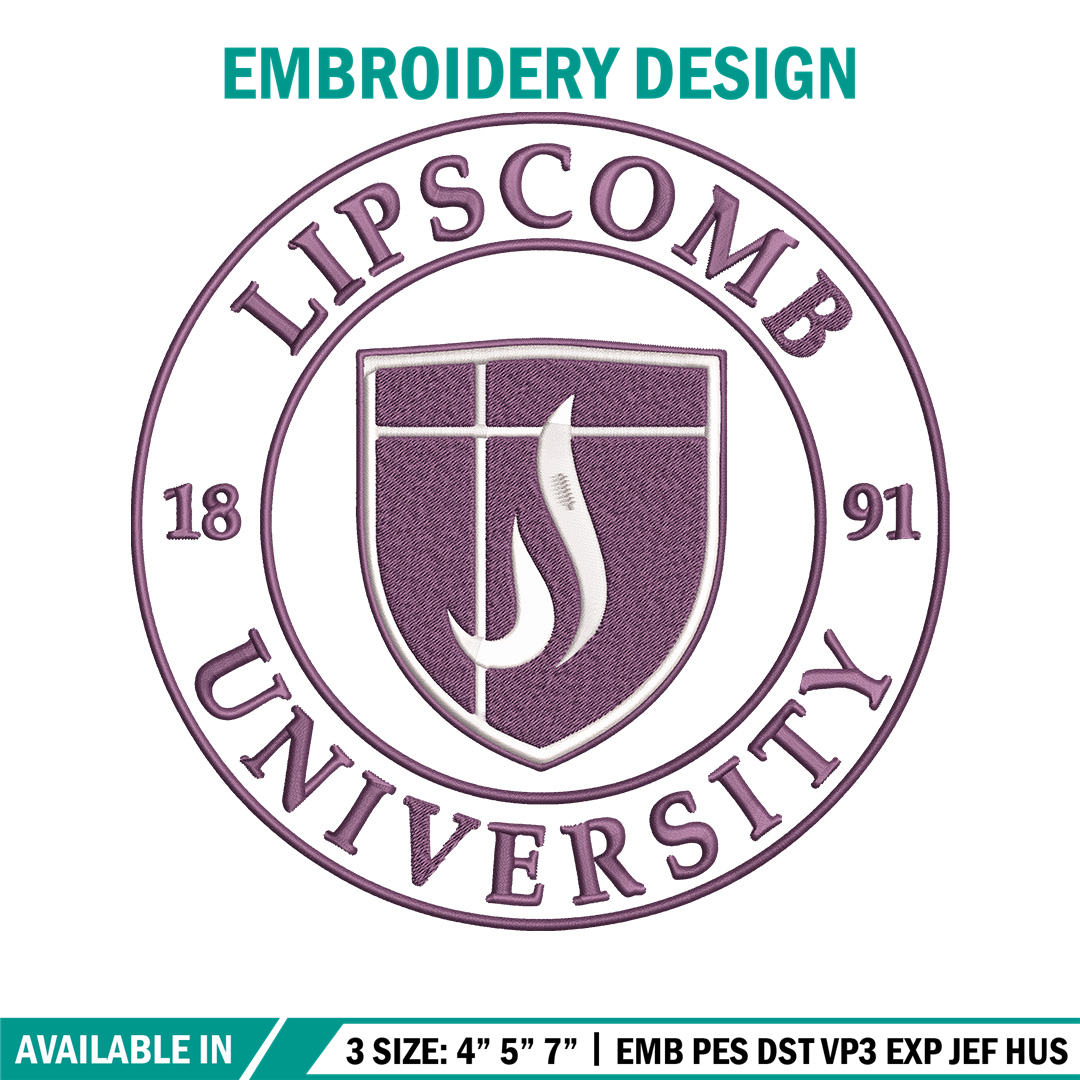 Lipscomb University logo embroidery design, NCAA embroidery, | Inspire ...