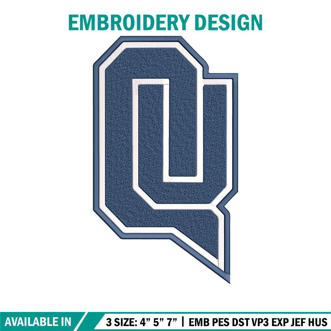 Queens University logo embroidery design, NCAA embroidery, E | Inspire ...