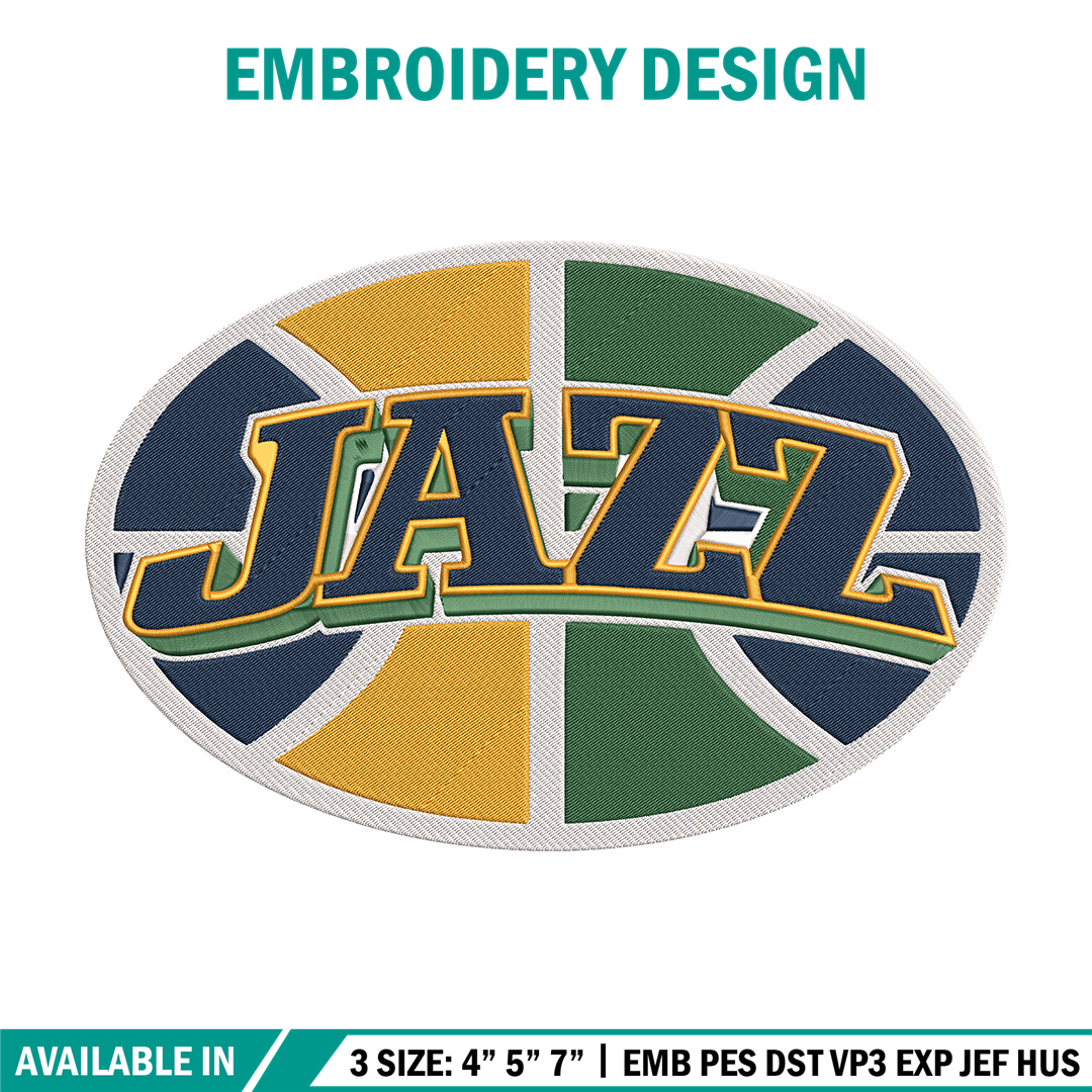 Utah Jazz basketball embroidery design, NBA embroidery, Spor | Inspire ...