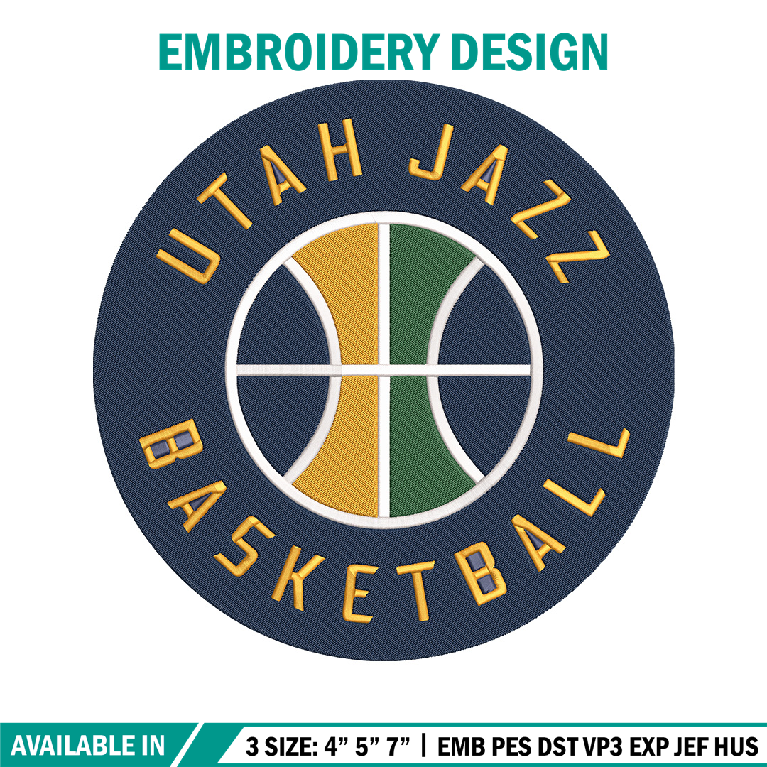Utah Jazz logo embroidery design, NBA embroidery, Sport embr | Inspire ...