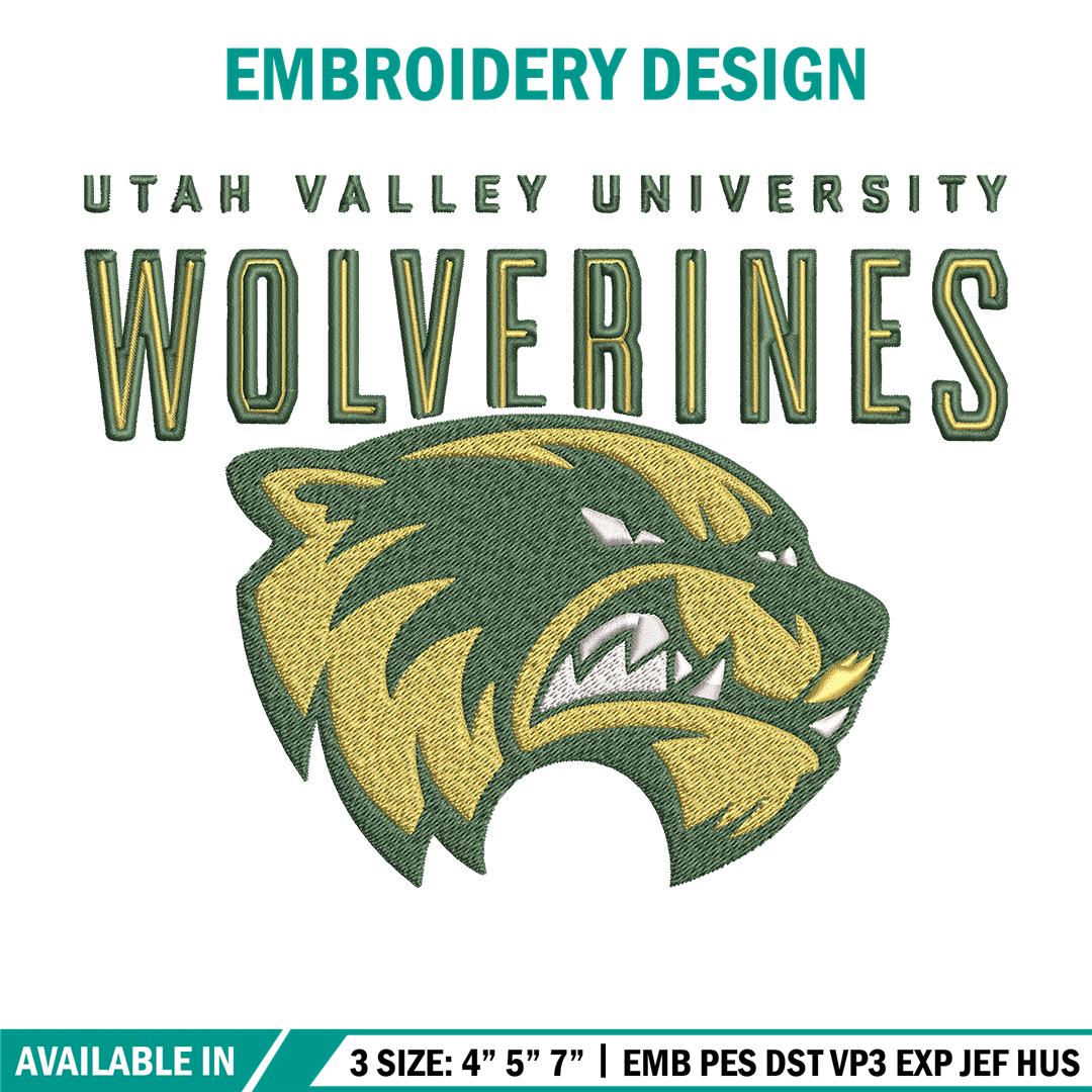 Utah Valley Wolverines embroidery design, NCAA embroidery, S | Inspire ...