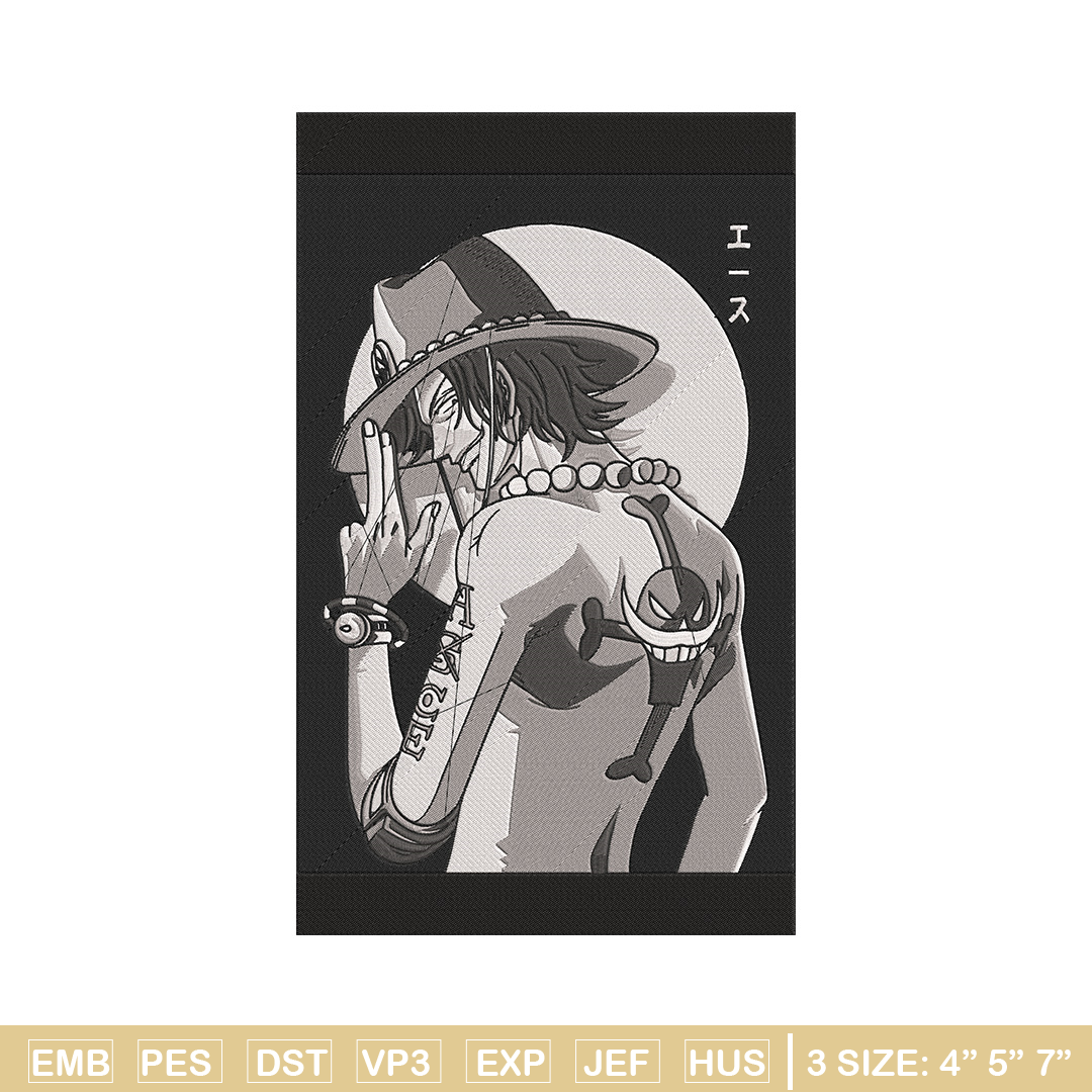 Ace poster Embroidery Design, One piece Embroidery, Embroide | Inspire ...
