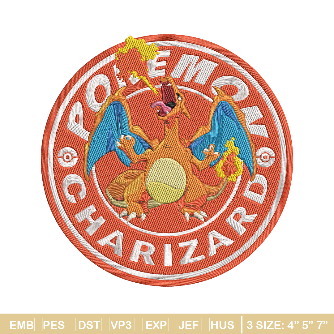 Charizard Embroidery Design, Pokemon Embroidery, Embroidery | Inspire ...