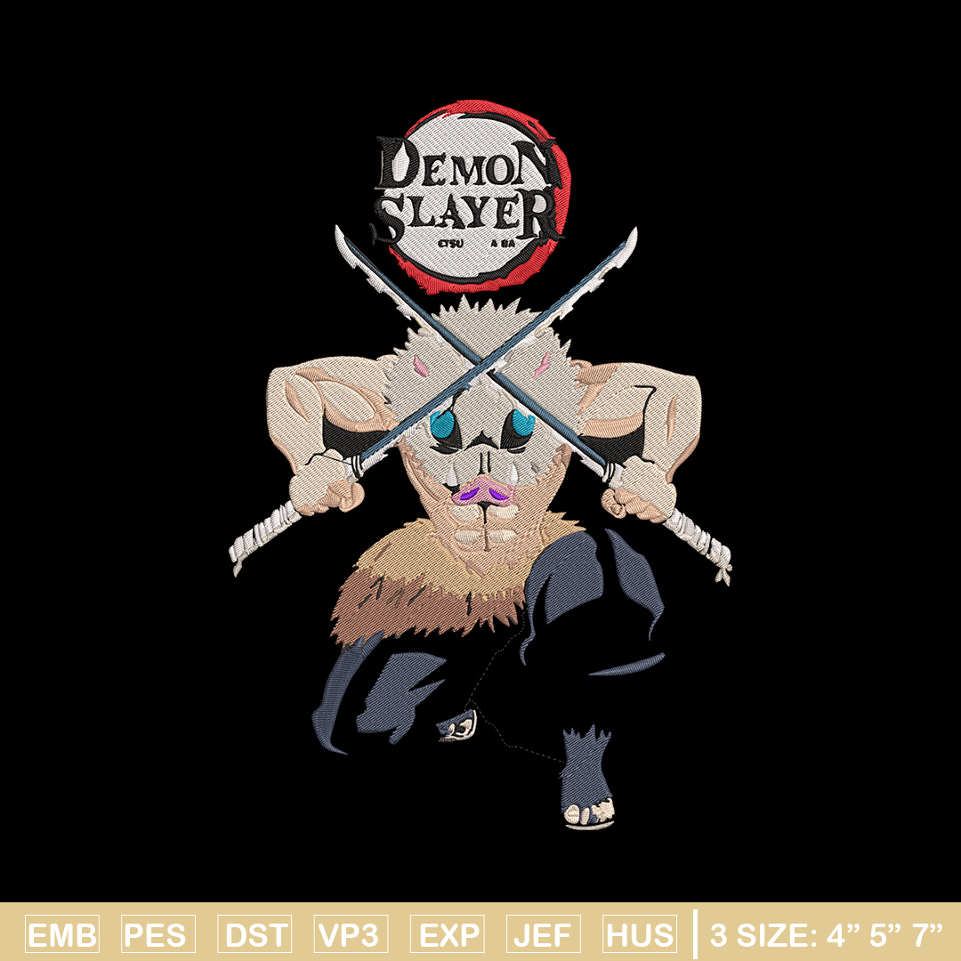 Hashibira Inosuke Embroidery Design, Demon slayer Embroidery | Inspire ...
