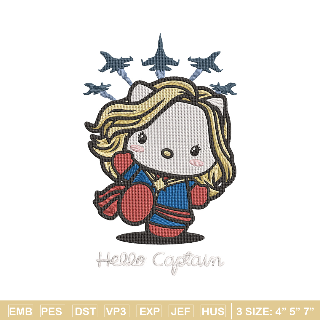 Hello captain Embroidery Design, Hello kitty Embroidery, Emb | Inspire ...