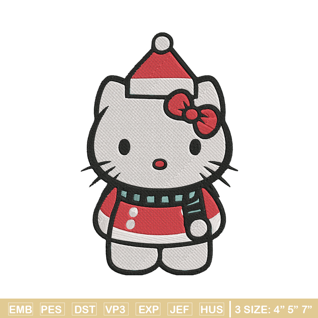 Hello kitty chrismas Embroidery Design, Kitty Embroidery,Emb | Inspire ...