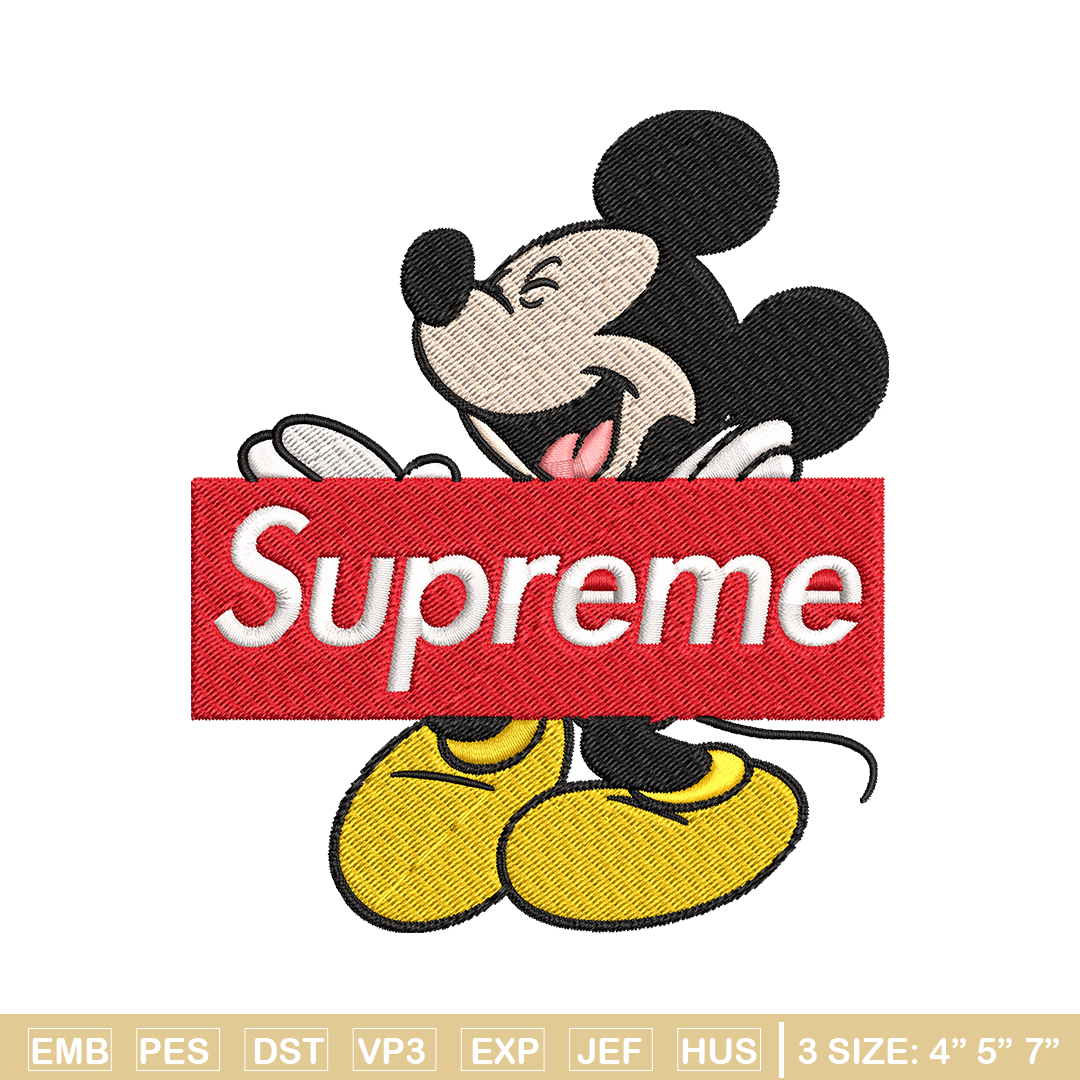 Mickey Mouse Supreme Embroidery design, Disney Embroidery, D | Inspire ...