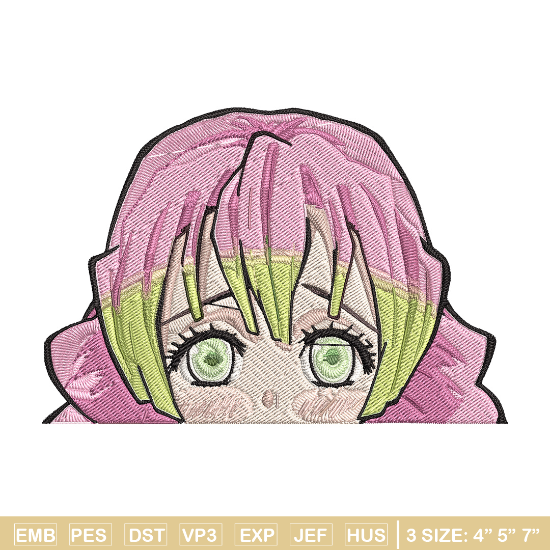 Mitsuri Peeker Embroidery Design, Demon slayer Embroidery, E | Inspire ...