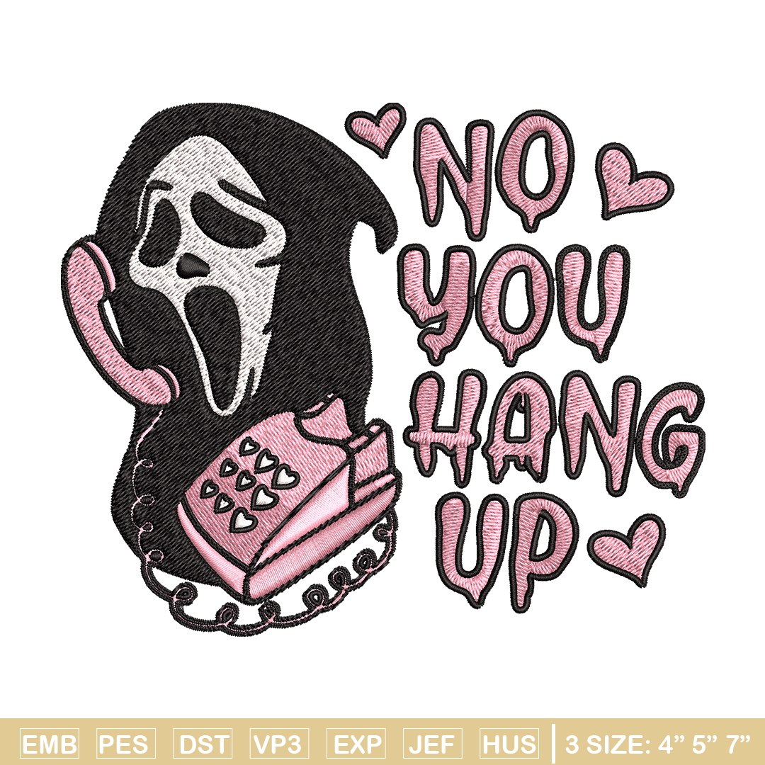 No You Hang Up Scream Embroidery design, Horror Embroidery, | Inspire ...