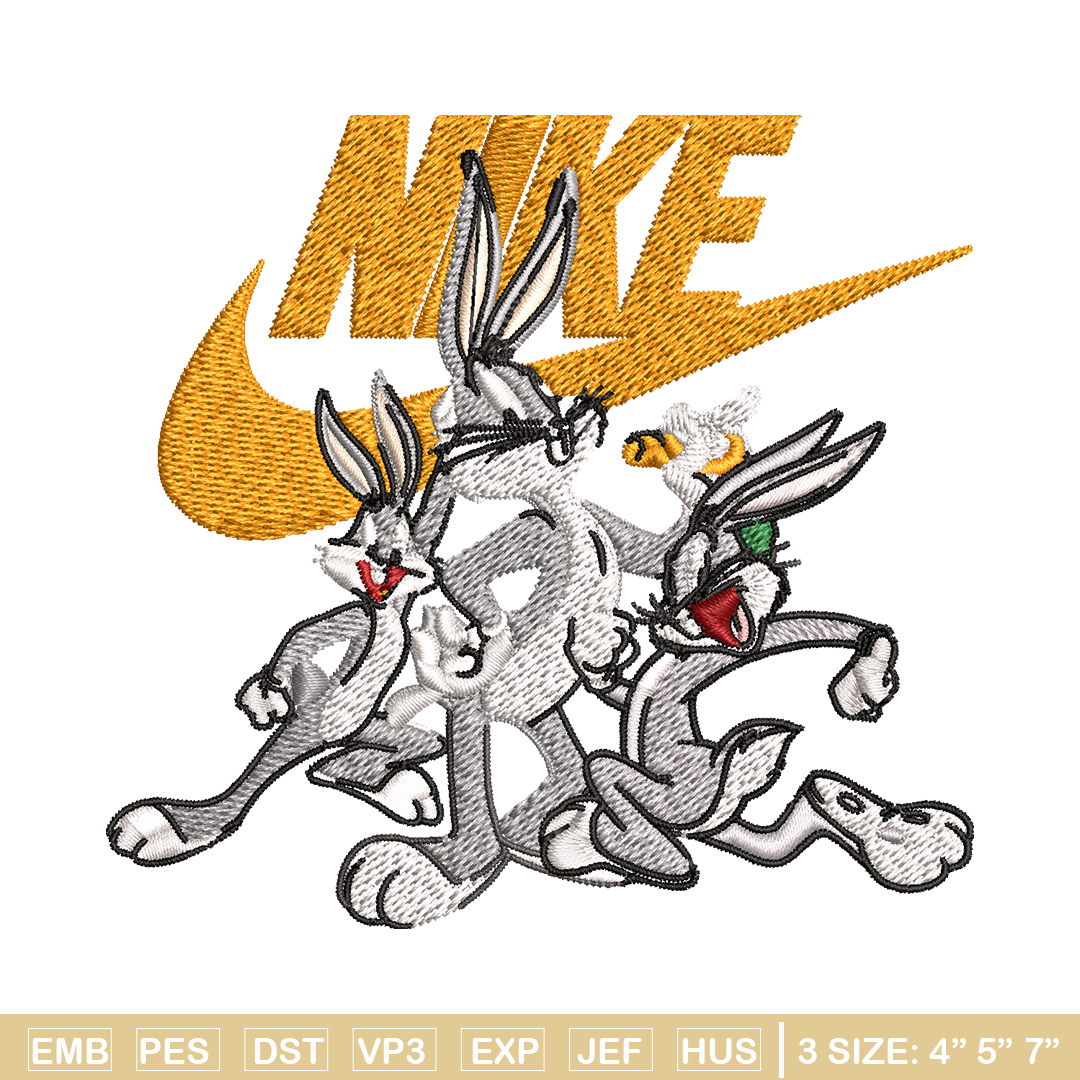 Rabbit cartoon Nike Embroidery design, cartoon Embroidery, N | Inspire ...