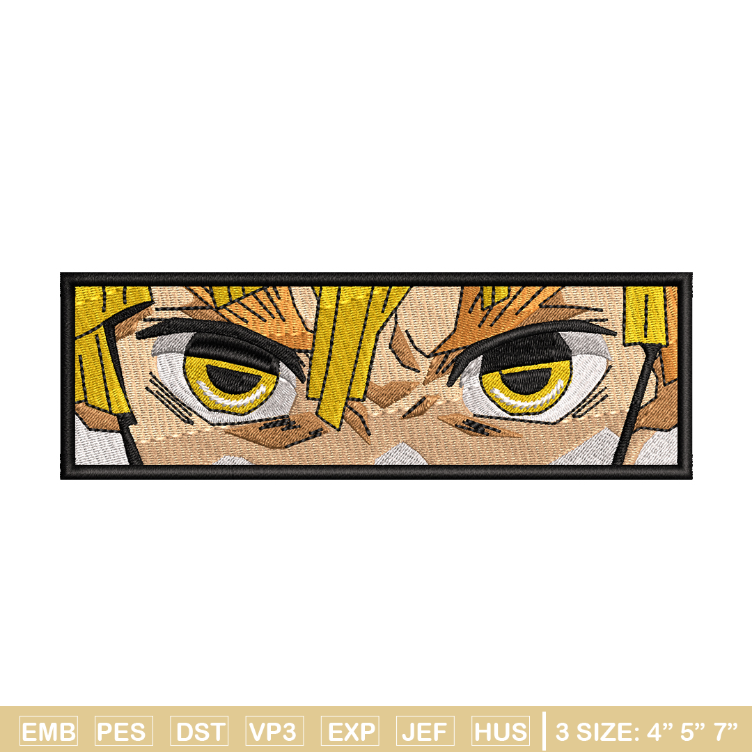 Zenitsu eyes Nike embroidery design, Kimetsu no Yaiba embroi | Inspire ...