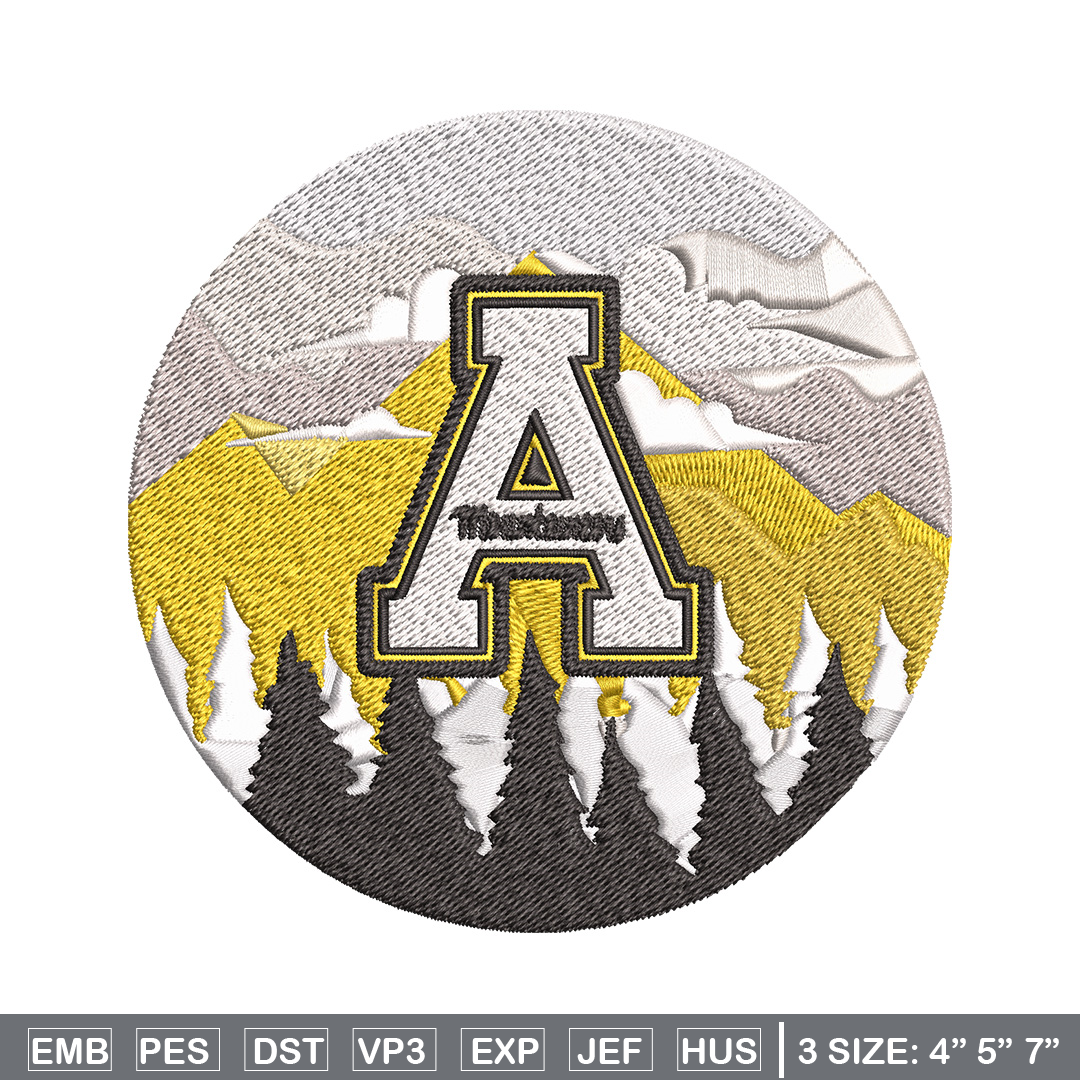 Appalachian State logo embroidery design, NCAA embroidery, E | Inspire ...