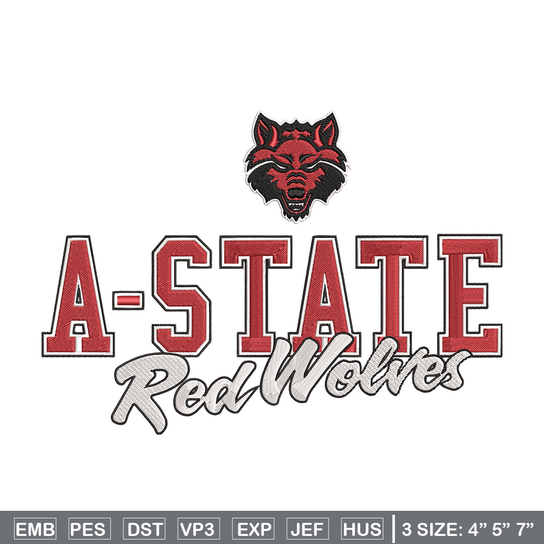 Arkansas State logo embroidery design, NCAA embroidery,Sport | Inspire ...