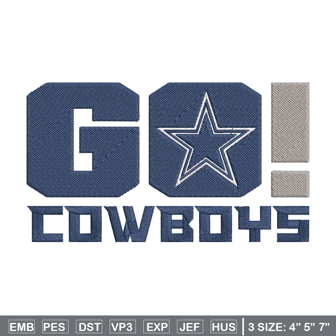 Dallas Cowboys Go embroidery design, Dallas Cowboys embroide | Inspire ...