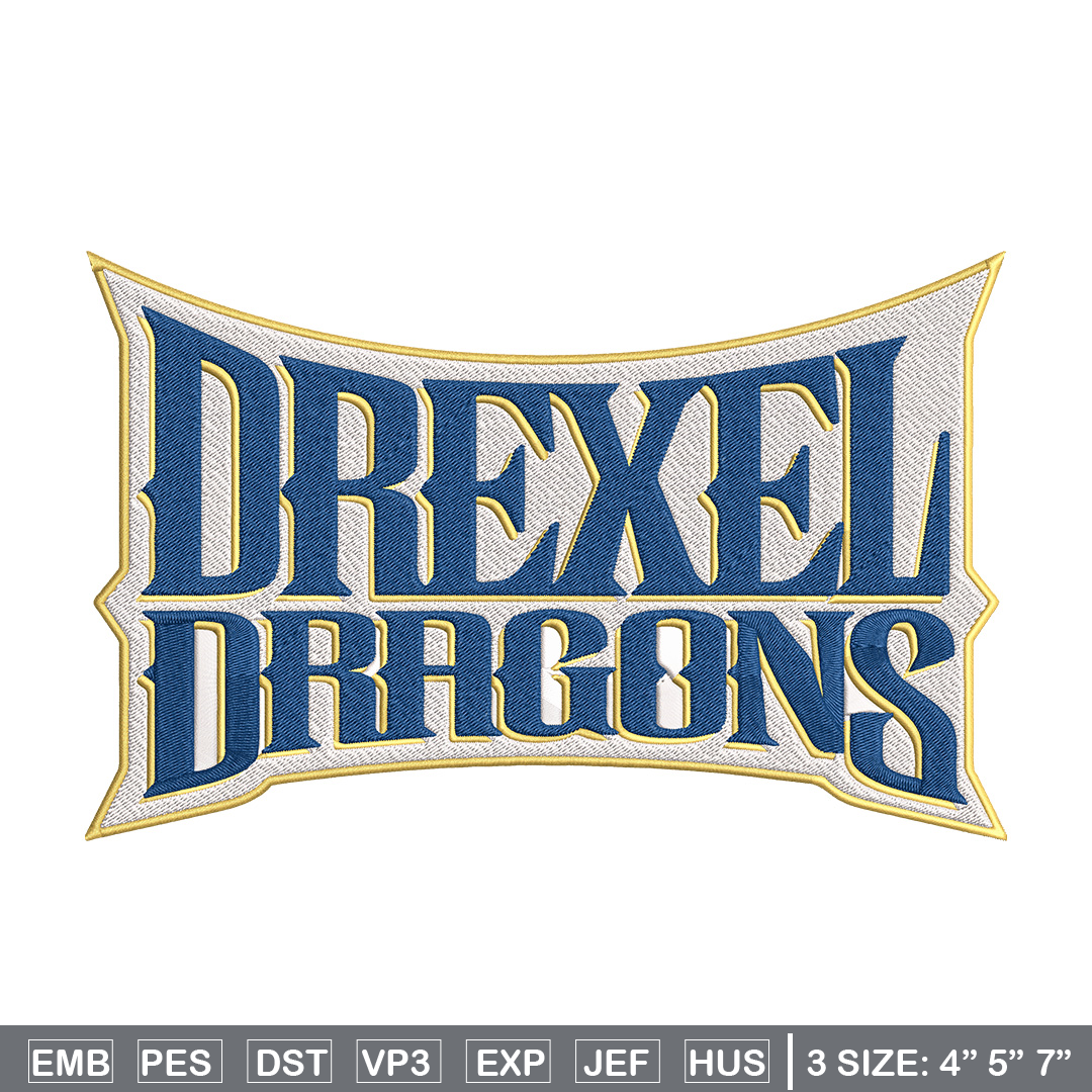 Drexel Dragons logo embroidery design, NCAA embroidery, Embr | Inspire ...