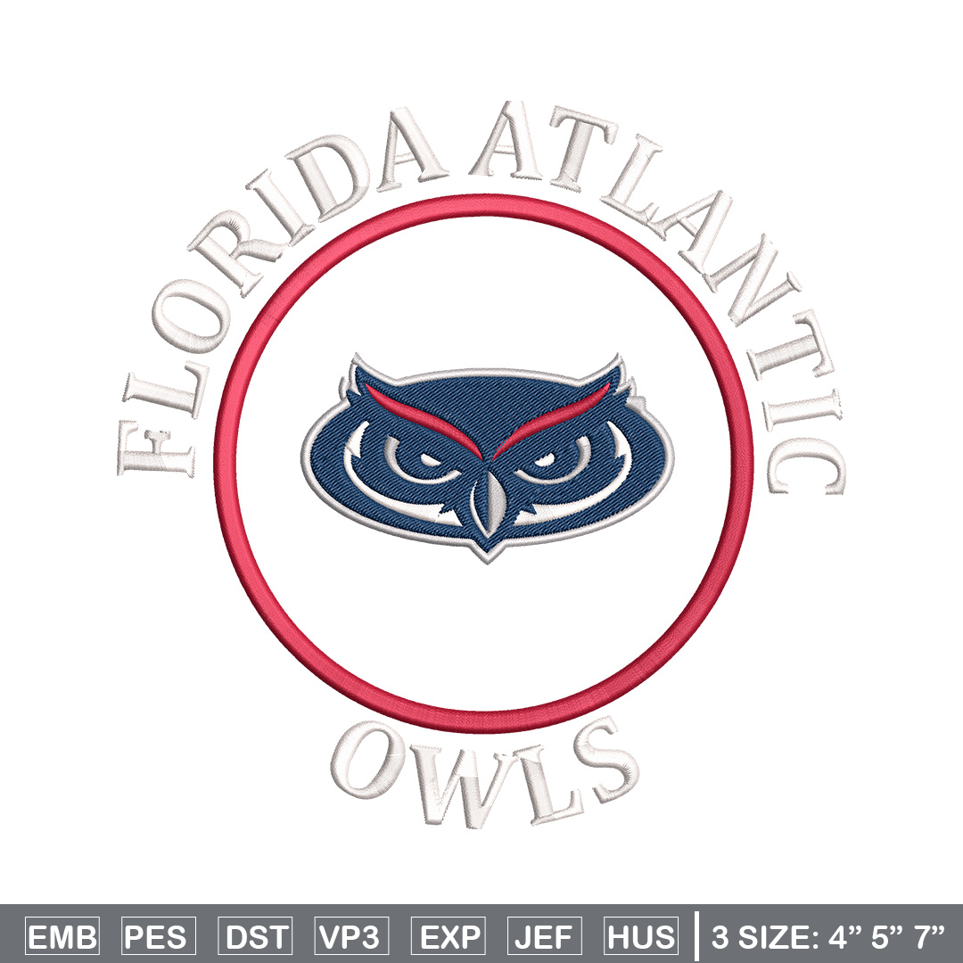 Florida Atlantic logo embroidery design, NCAA embroidery,Spo | Inspire ...