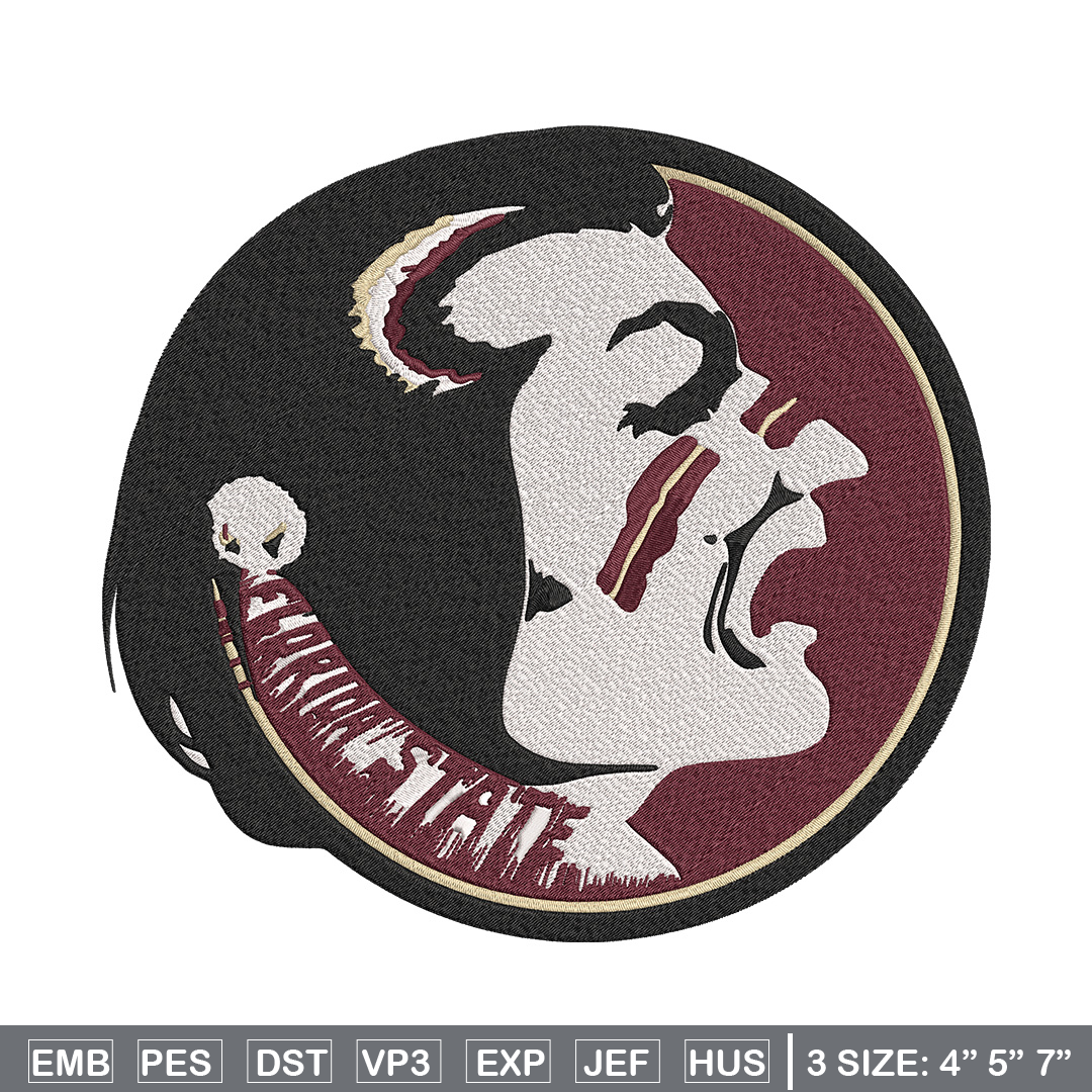 Florida State mascot embroidery design, NCAA embroidery, Spo | Inspire ...