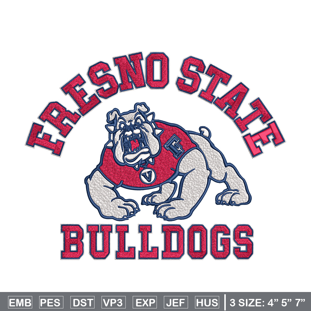 Fresno State Bulldogs logo embroidery design, Sport embroide | Inspire ...