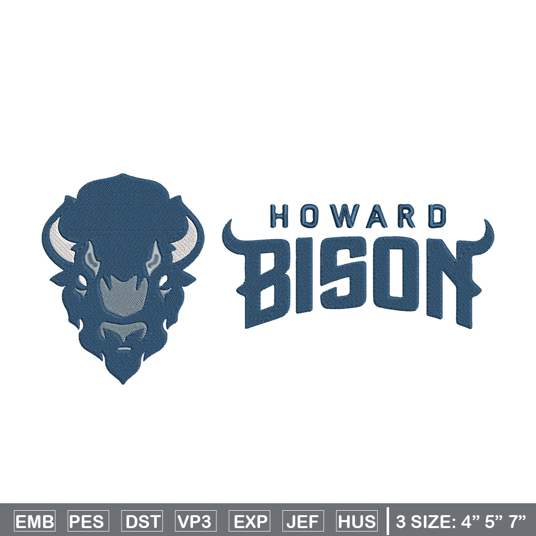 Howard University logo embroidery design, NCAA embroidery, S | Inspire ...