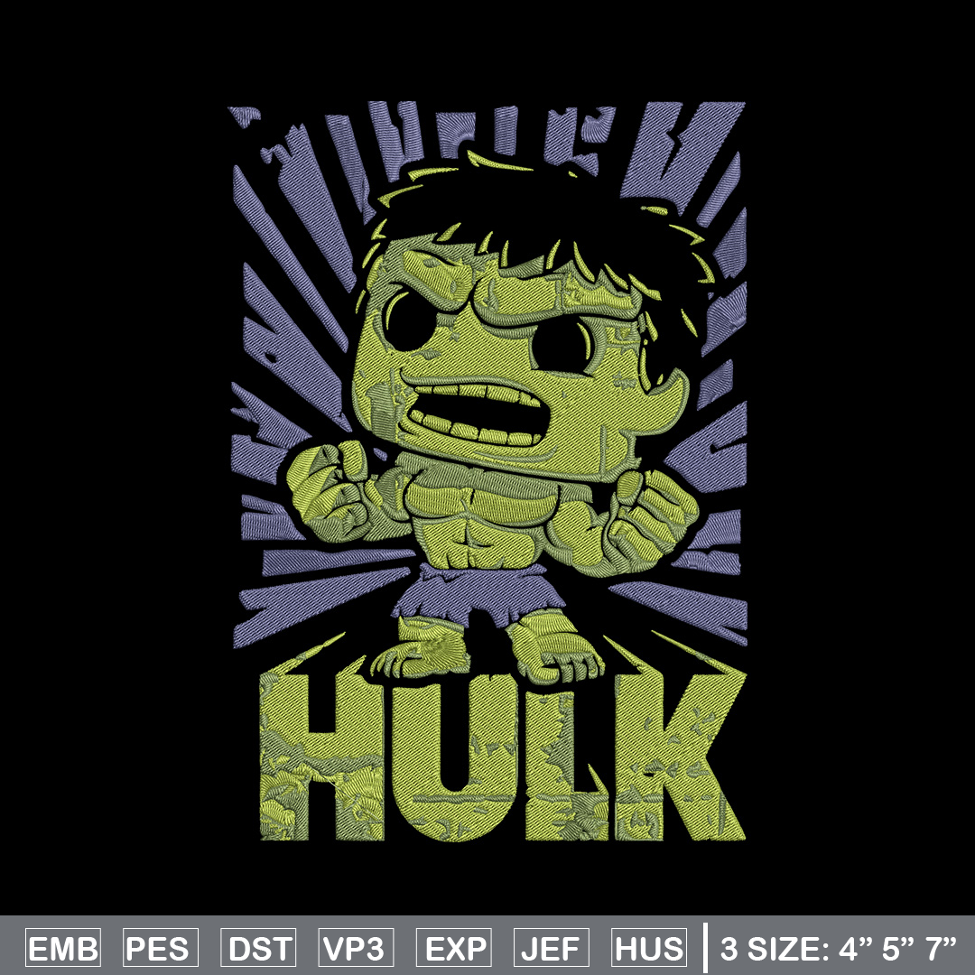 Hulk chibi Embroidery Design, Marvel Embroidery, Embroidery | Inspire ...