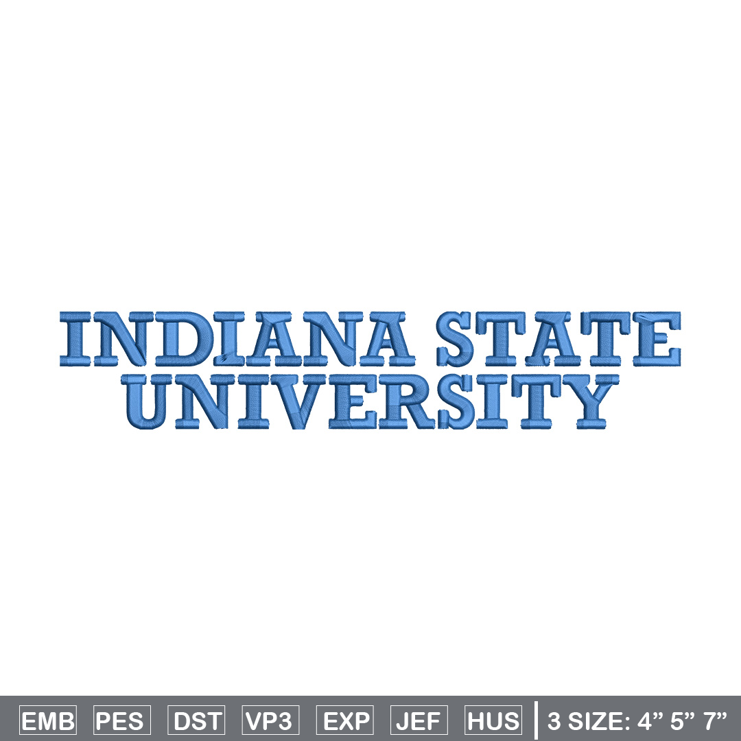 Indiana State logo embroidery design,NCAA embroidery,Sport e | Inspire ...