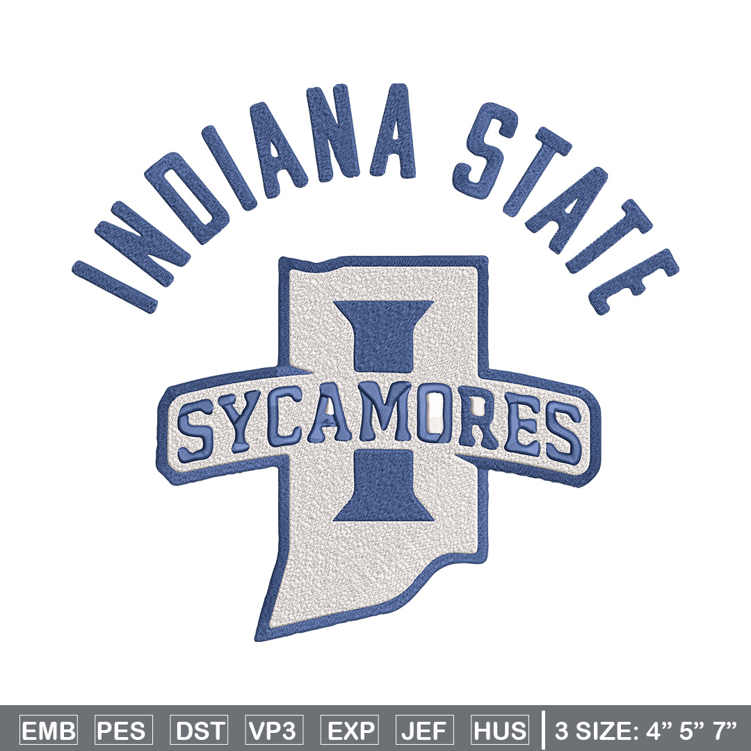 Indiana State University embroidery design,NCAA embroidery, | Inspire ...