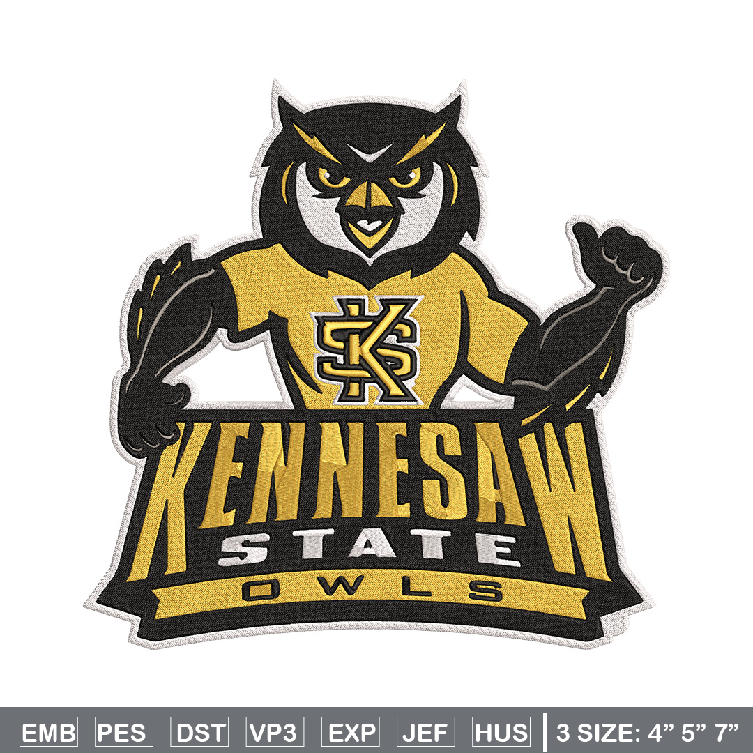 Kennesaw State logo embroidery design, Sport embroidery, log | Inspire ...