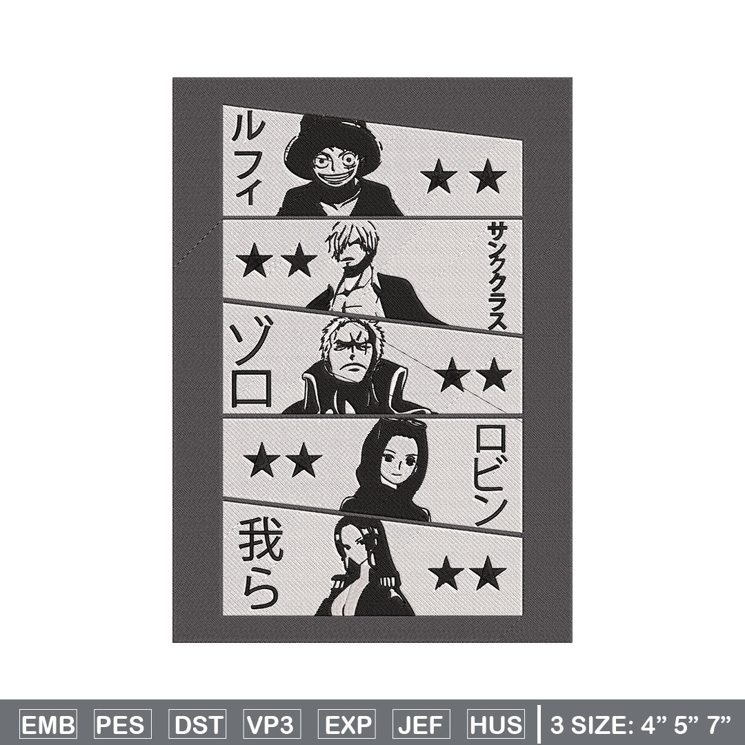 Luffy friends Embroidery Design, One piece Embroidery, Embro | Inspire ...
